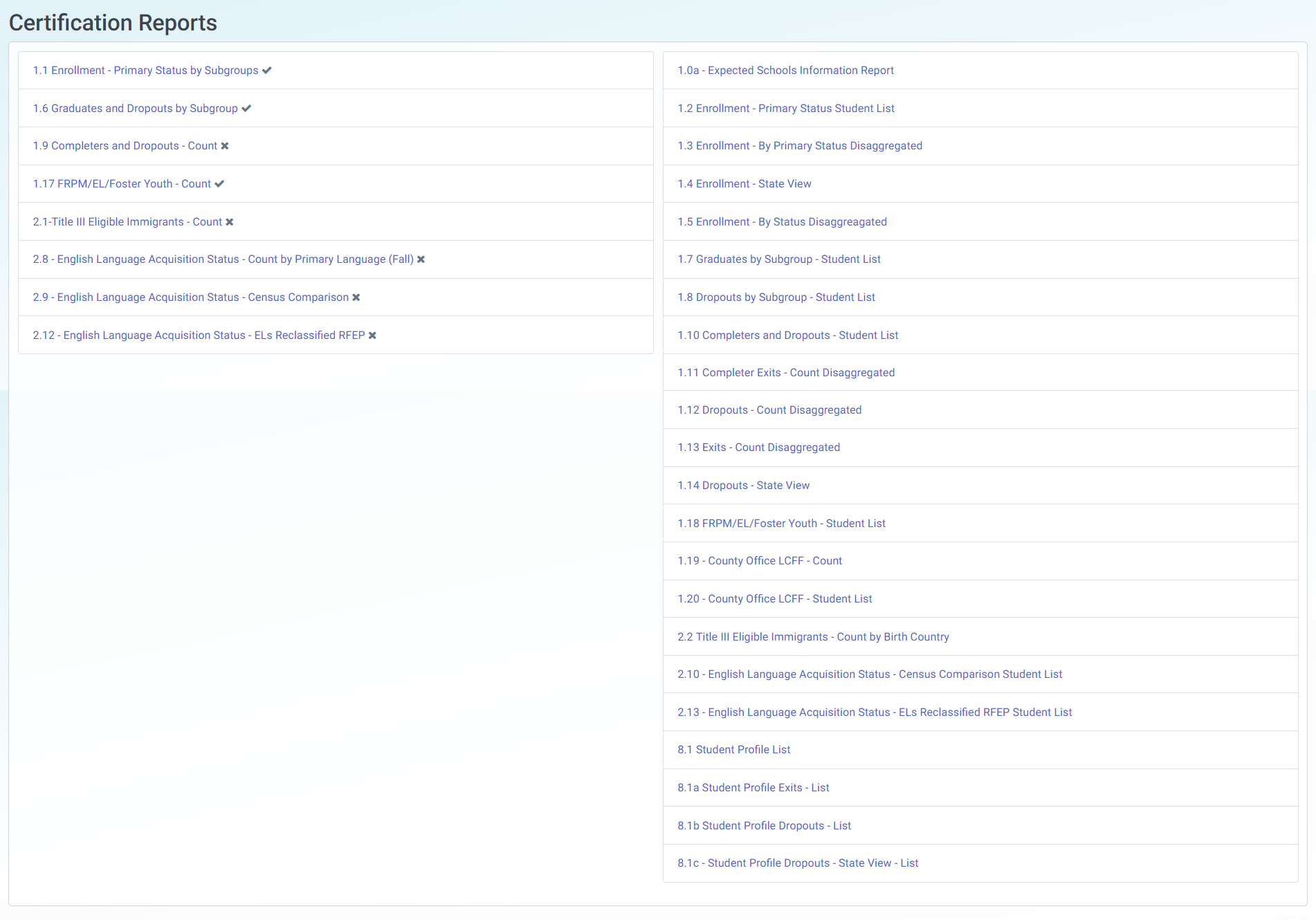 Certification Status - CALPADS User Manual