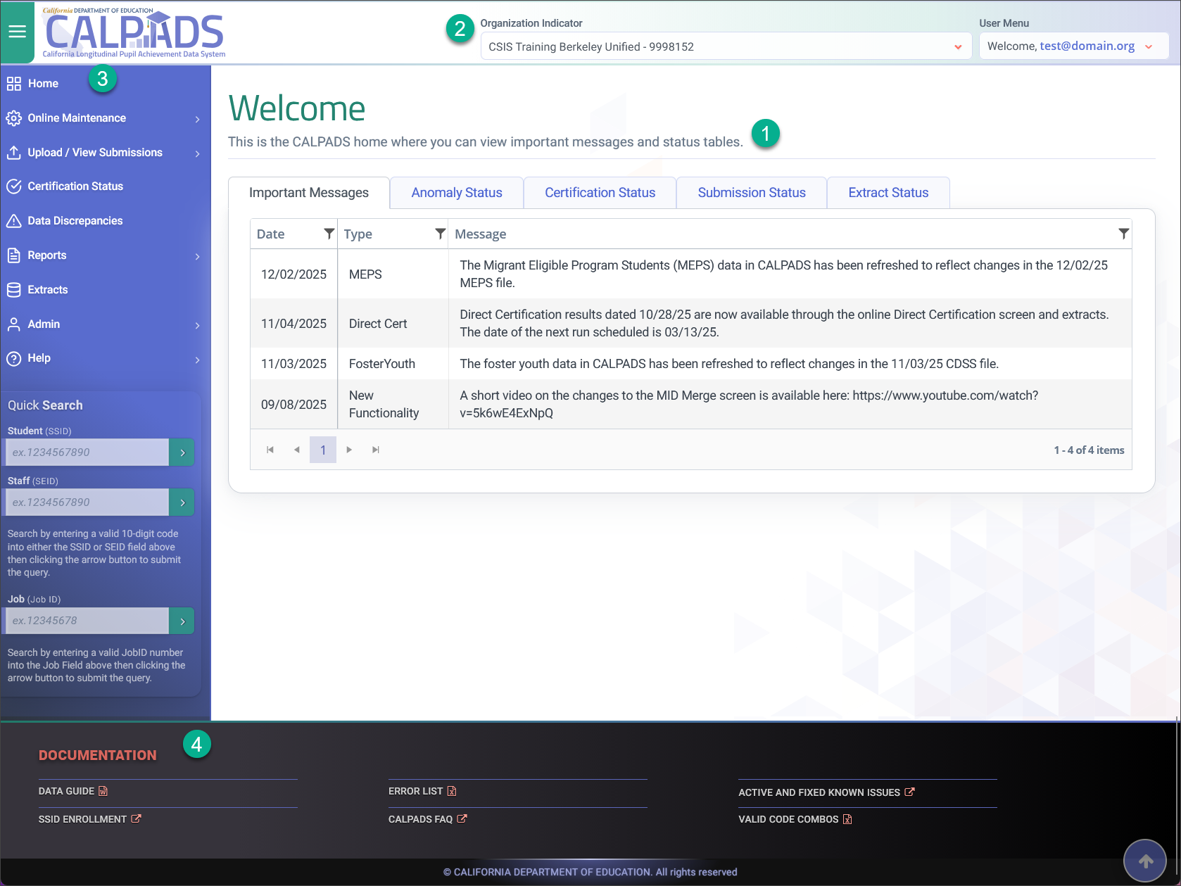 Navigation - CALPADS User Manual